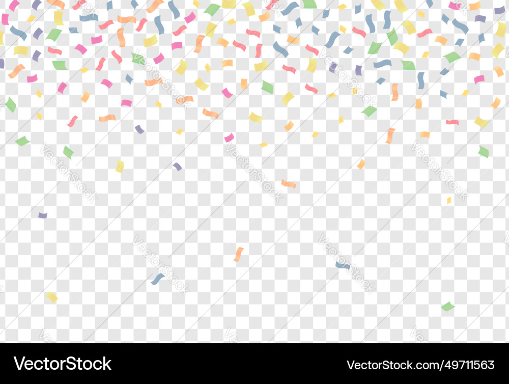 Colorful confetti on transparent background Vector Image