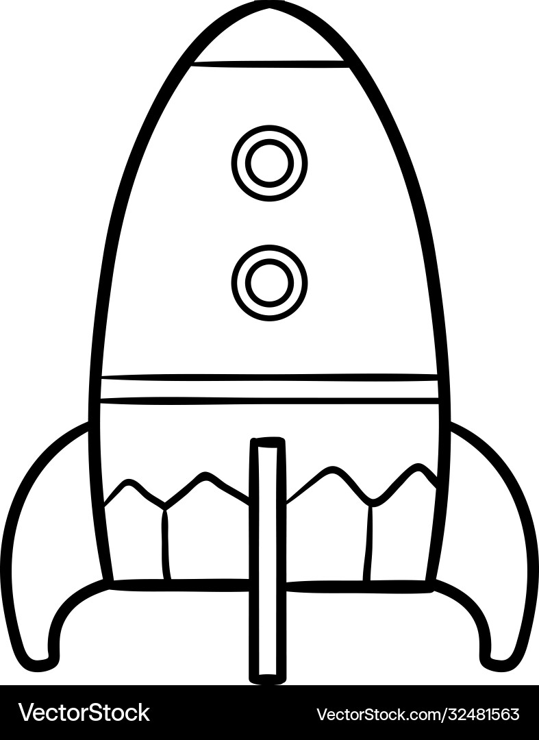 Coloring book for kids spaceship Royalty Free Vector Image
