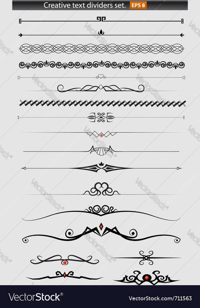 Creative text dividers set Royalty Free Vector Image Creative text dividers set Royalty Free Vector Image