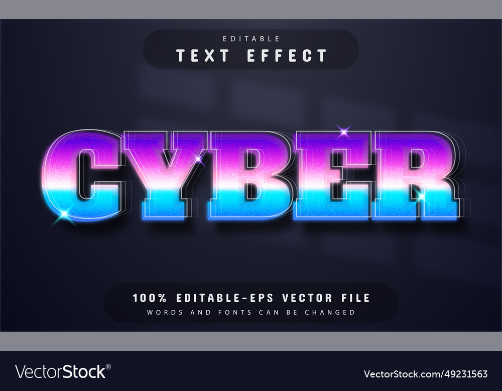 Cyber text effect editable Royalty Free Vector Image Cyber text effect editable Royalty Free Vector Image