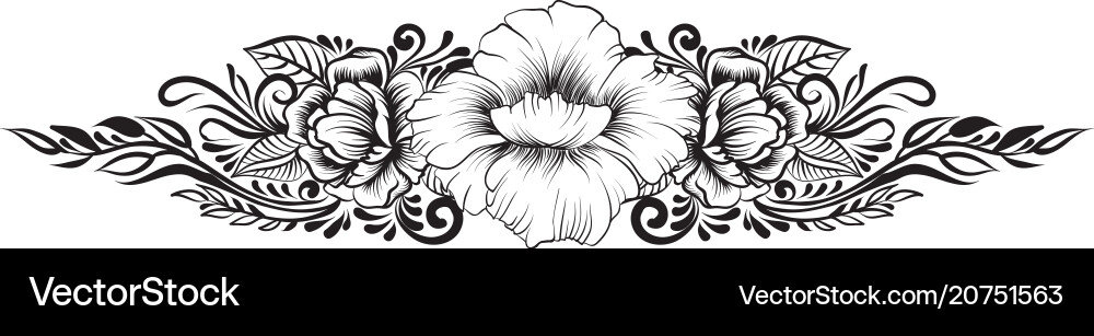 Ethnic indian line art border Royalty Free Vector Image