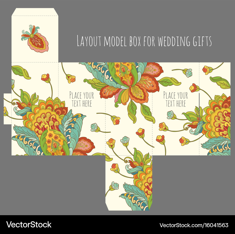 Gift wedding favor box template Royalty Free Vector Image