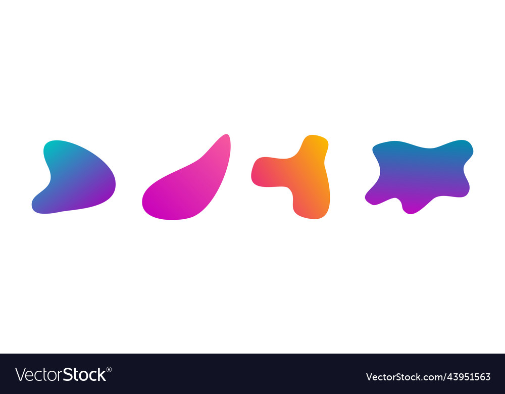 Gradient liquid blob shapes Royalty Free Vector Image