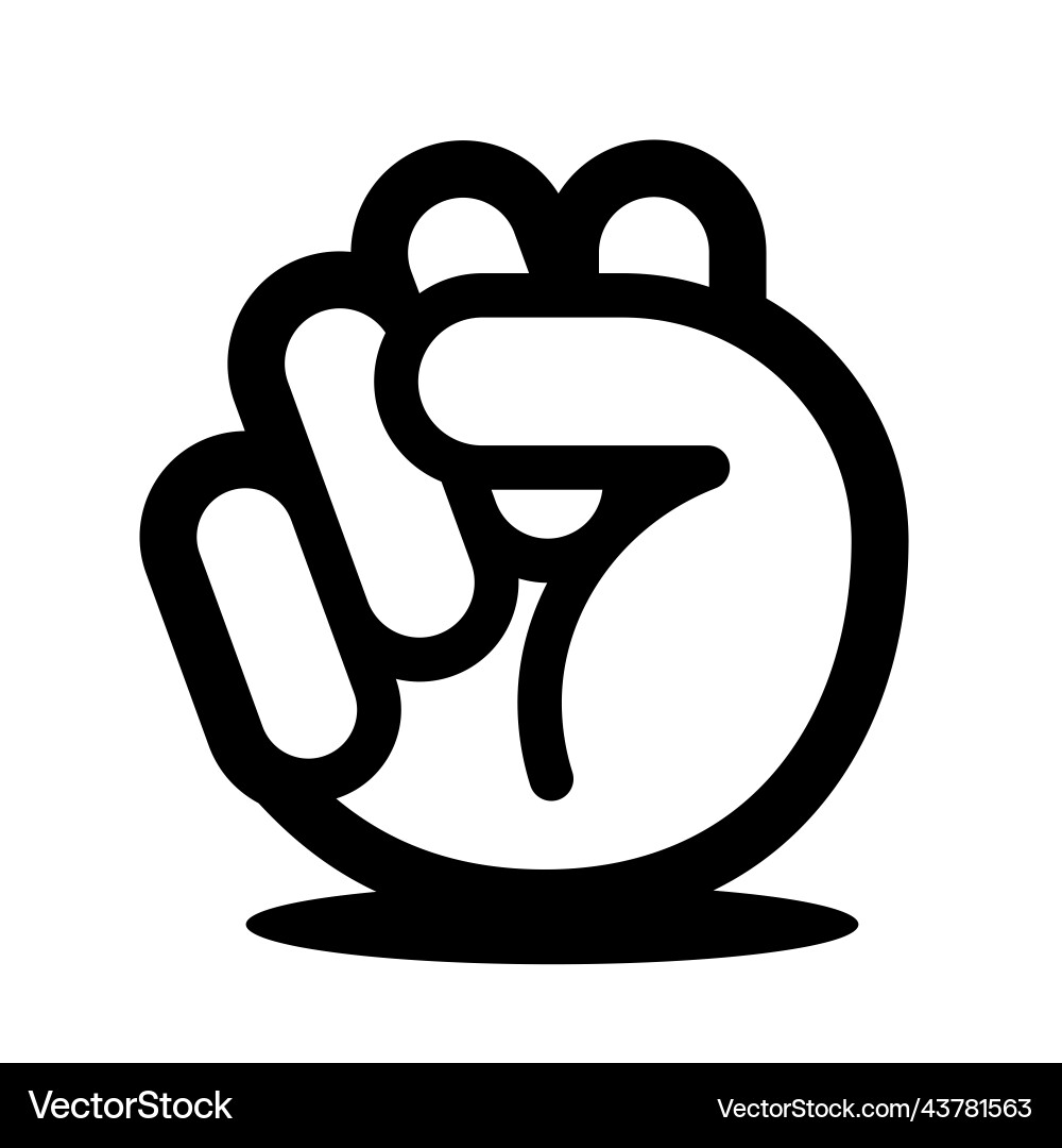 Hand fist icon with finger count zero gesture Vector Image
