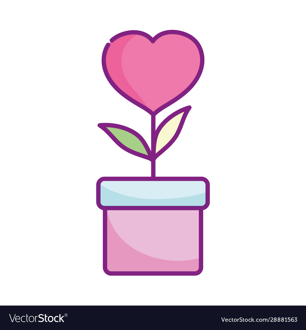 Happy valentines day potted flower shape heart Vector Image