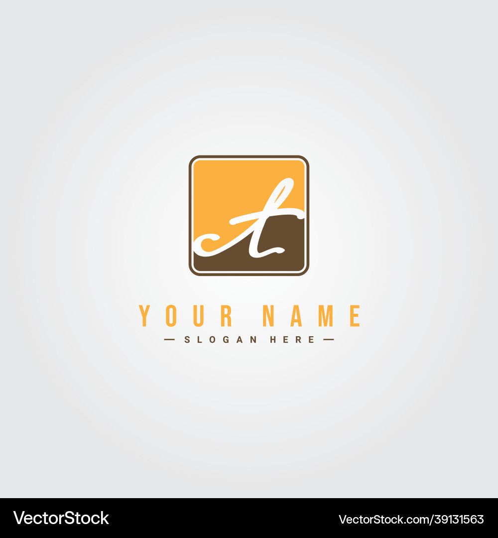 Initial letter ct logo - minimal signature Vector Image