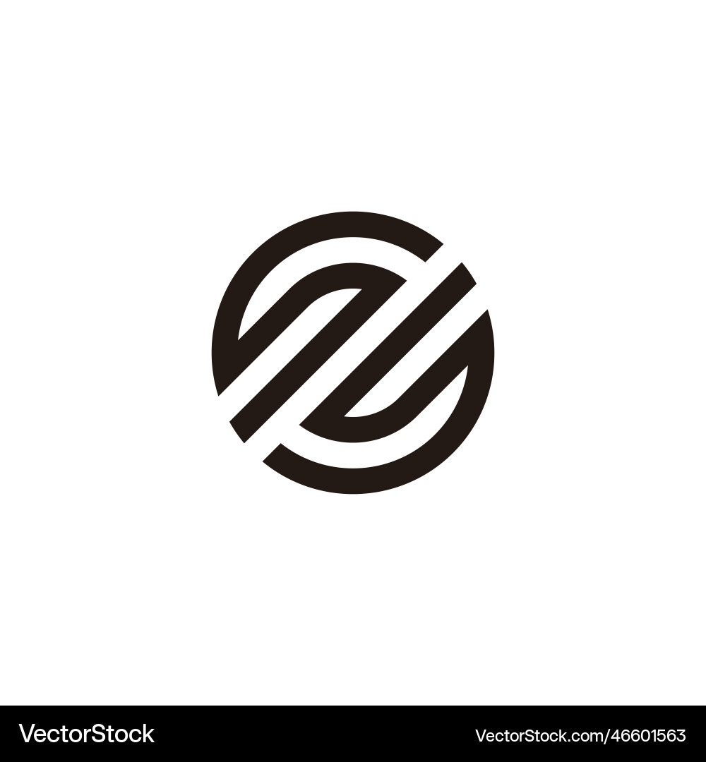 Letter ss circle geometric symbol simple logo Vector Image
