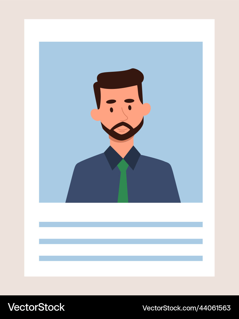 Male job candidate Royalty Free Vector Image - VectorStock