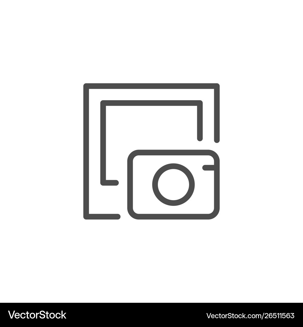 Photo and camera line outline icon Royalty Free Vector Image