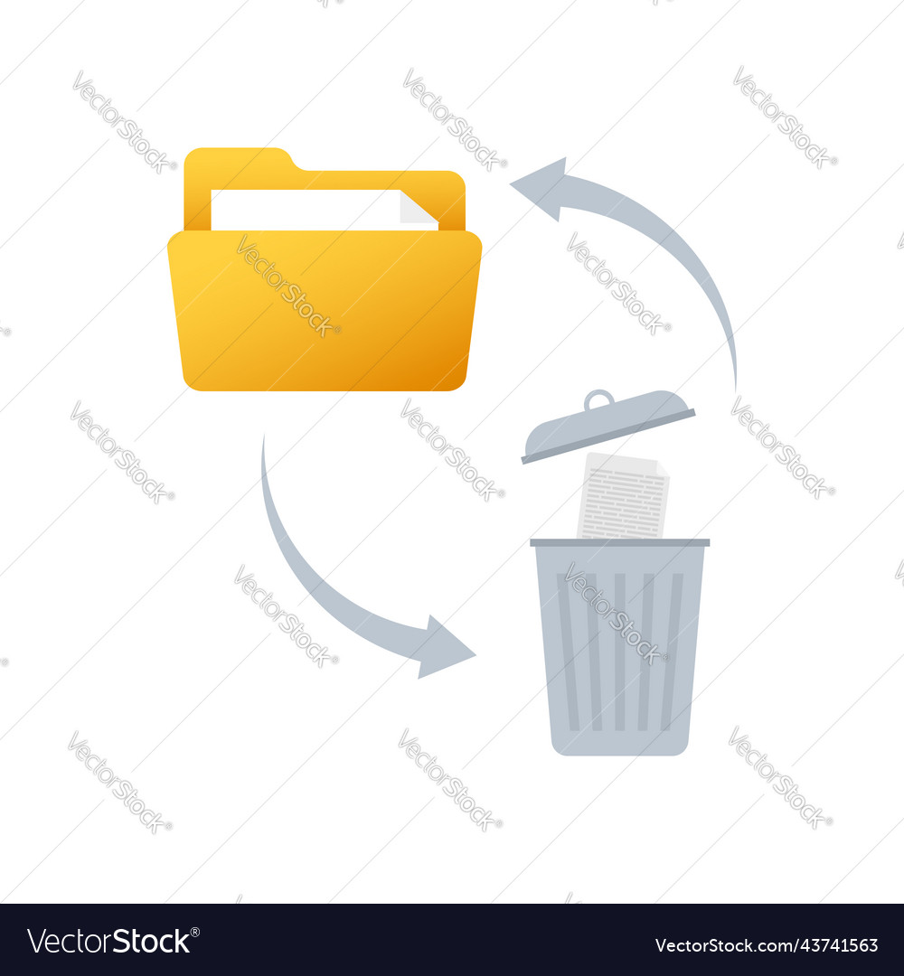Process delete file in paper remove document Vector Image Process delete file in paper remove document Vector Image