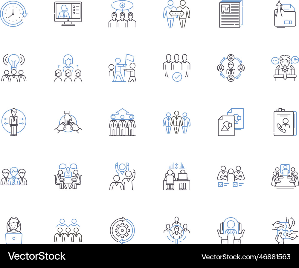 Professional gathering line icons collection Vector Image