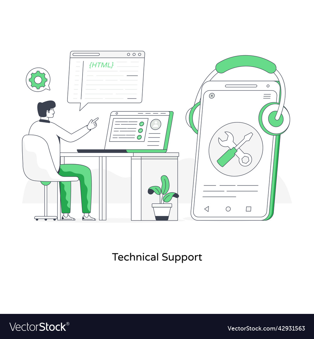 Technical support Royalty Free Vector Image - VectorStock