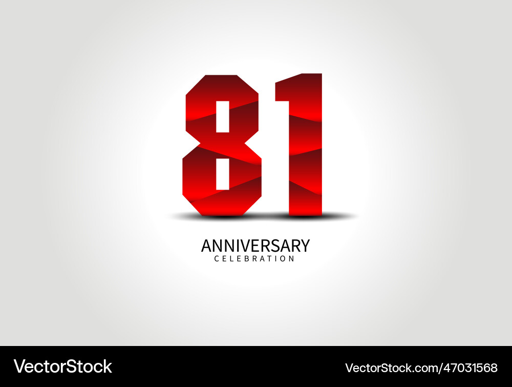 81 year anniversary celebration logo red Vector Image