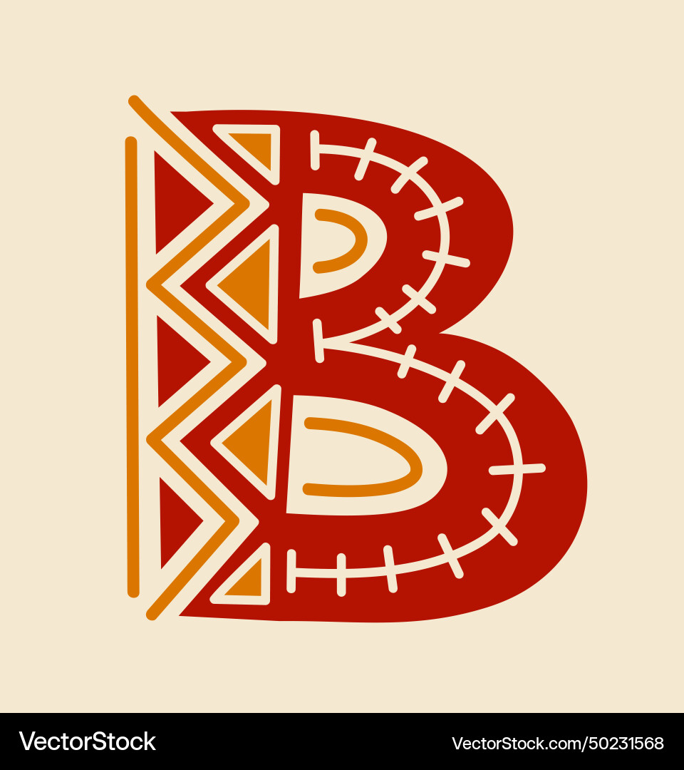 African font letter concept Royalty Free Vector Image