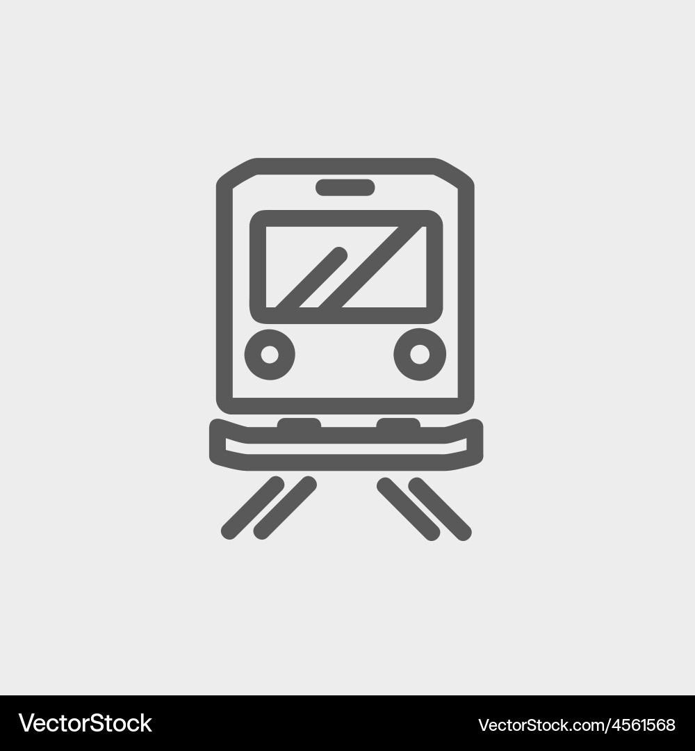 Back view of the train thin line icon Royalty Free Vector