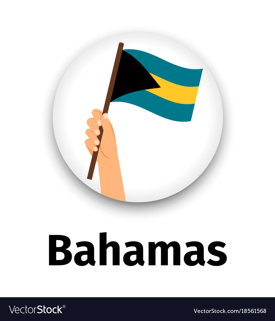 Bahamas flag in hand round icon Royalty Free Vector Image