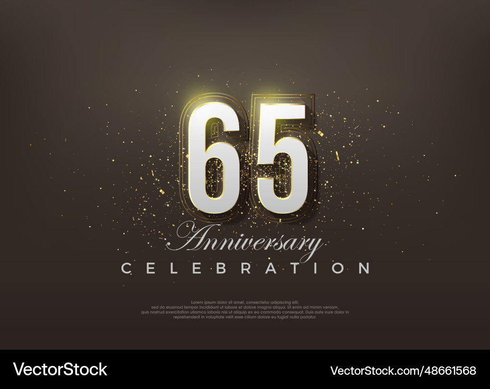 Elegant 65th anniversary number premium Royalty Free Vector