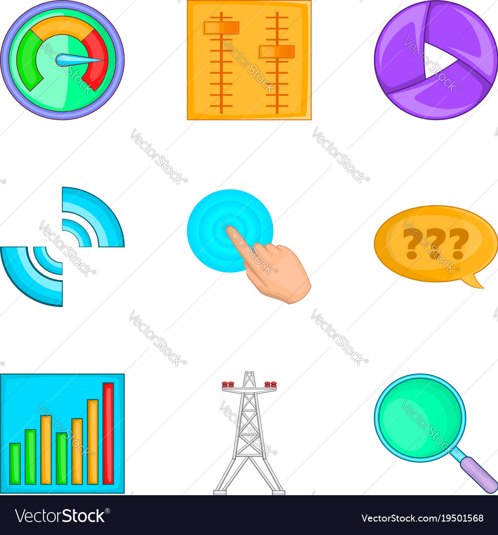 Engineering system icons set cartoon style Vector Image