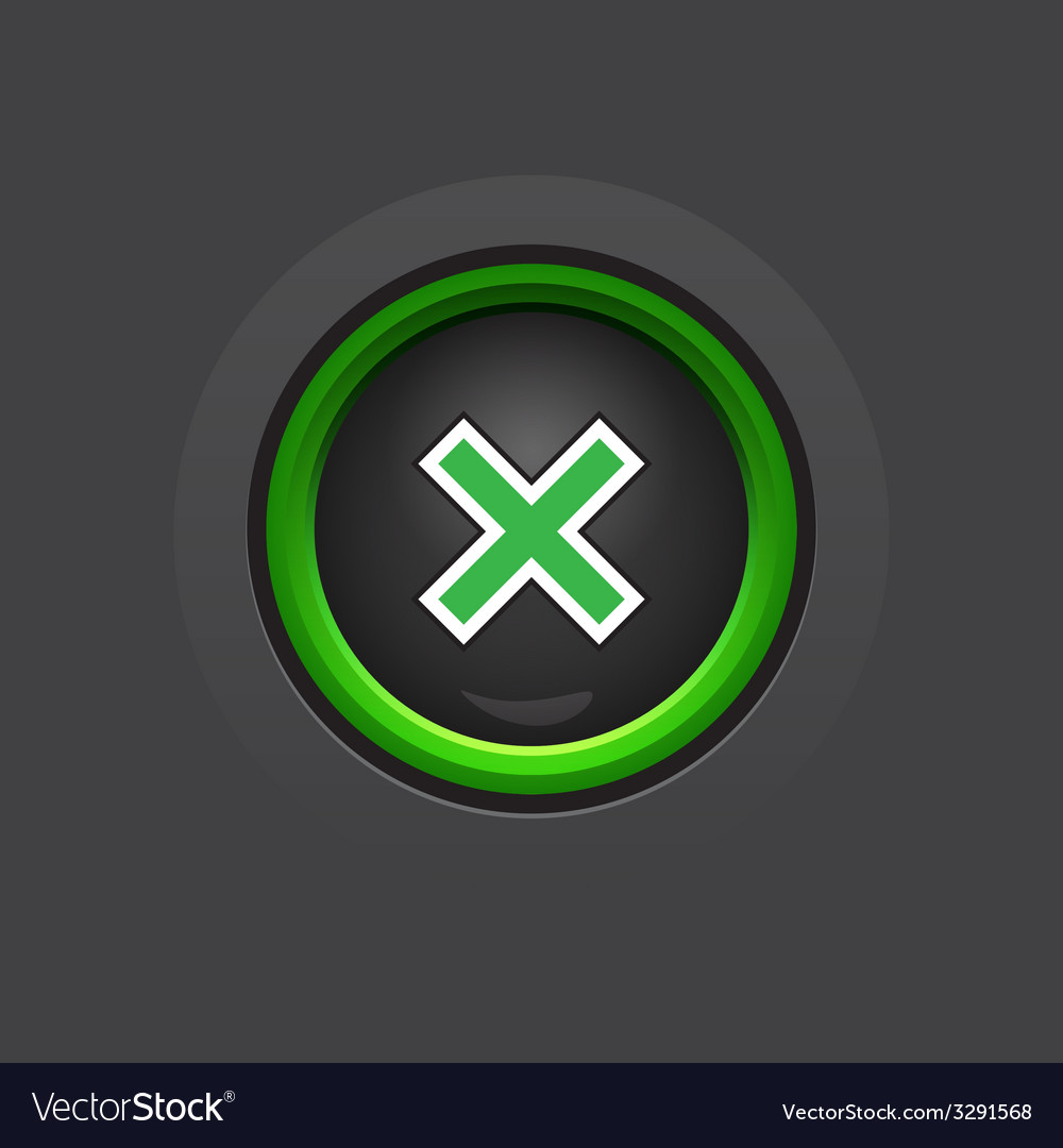 Glossy dark exit button Royalty Free Vector Image
