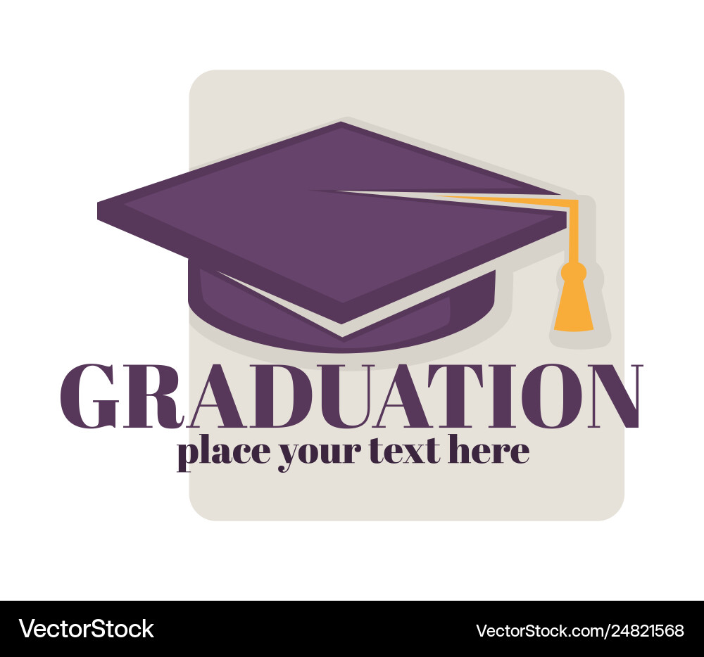 Graduation isolated greeting icon or logo Vector Image