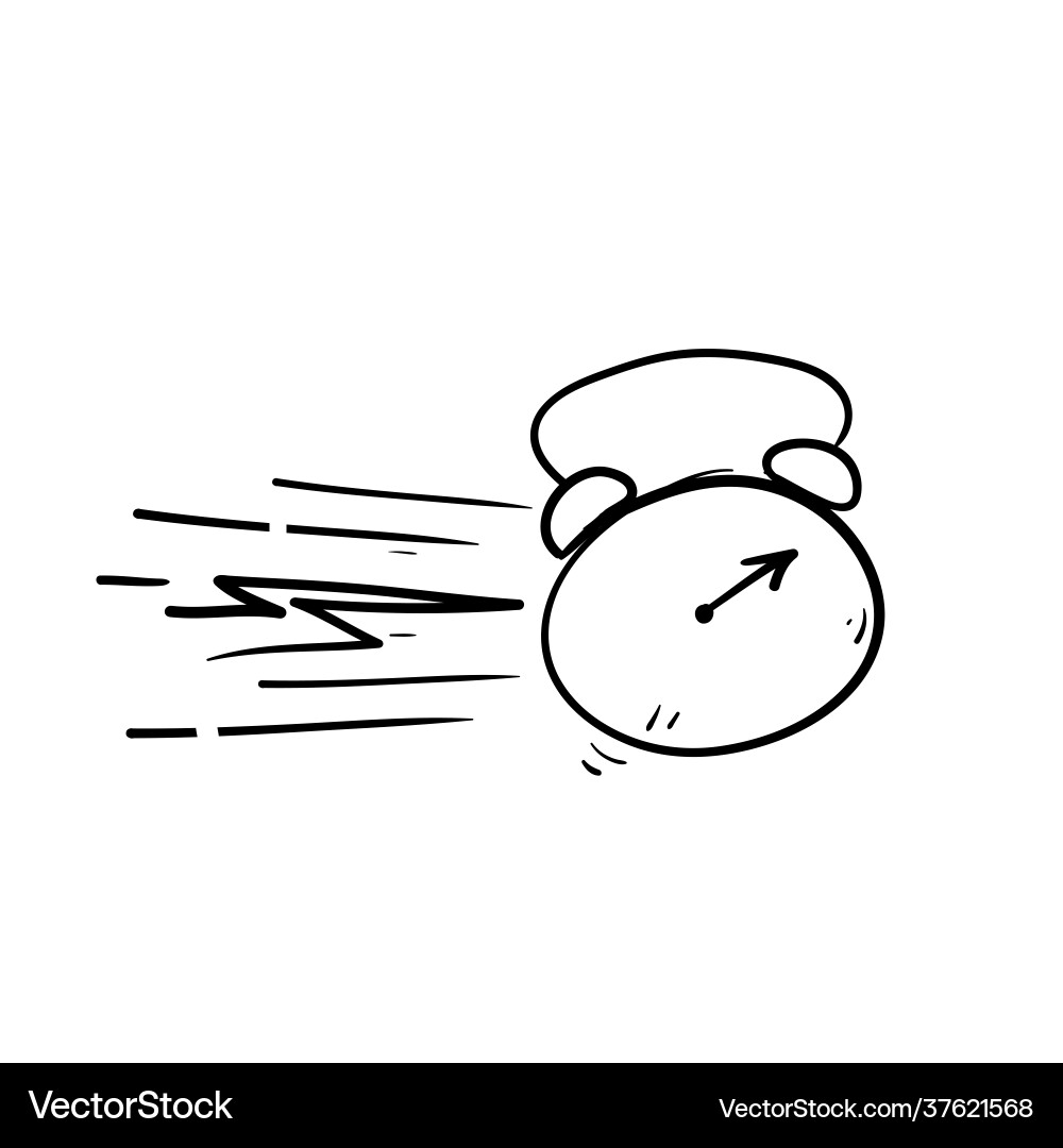 Hand drawn doodle fast time symbol isolated Vector Image