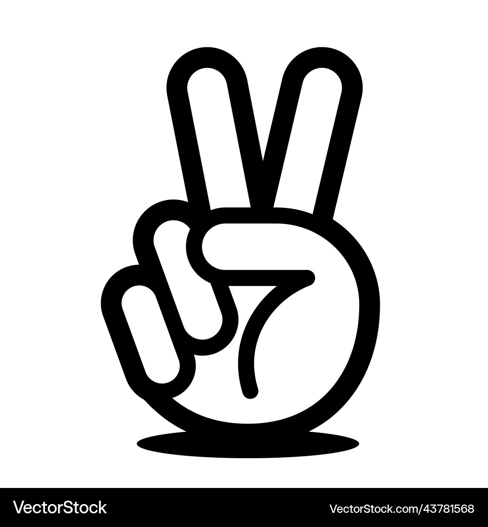 Hand icon two fingers victory count two gesture Vector Image