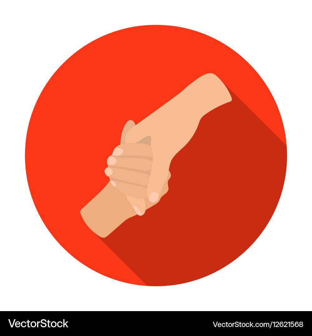 Hands holding icon in flat style isolated on white