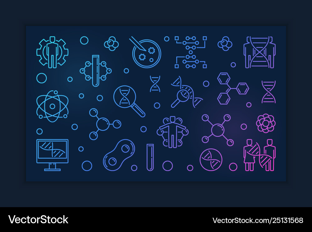 Human genetic modification outline colorful Vector Image
