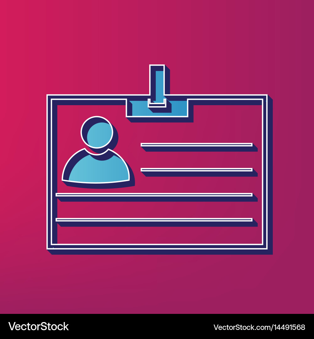 Id card sign blue 3d printed icon Royalty Free Vector Image