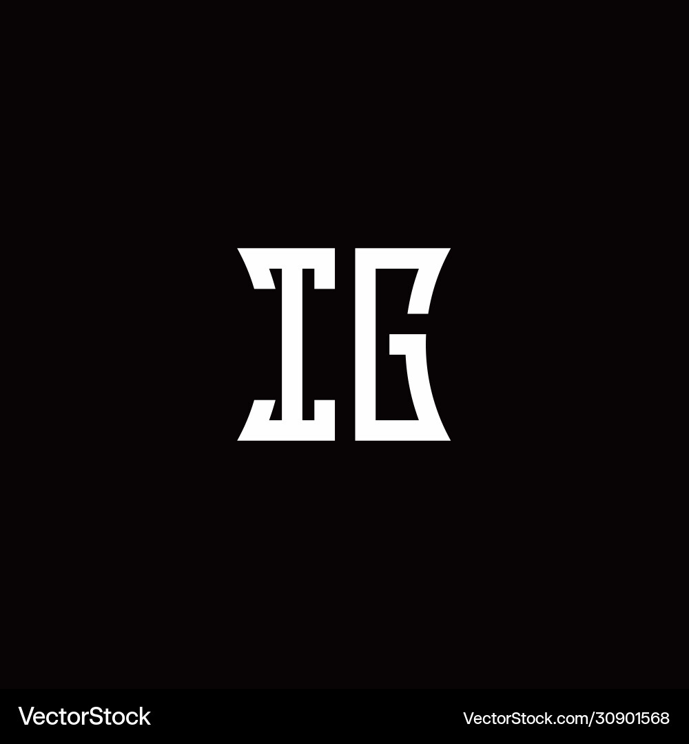 Ig monogram logo letter with curved side style Vector Image