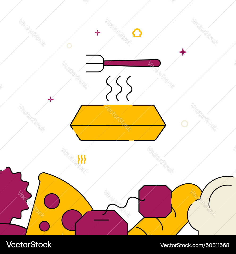 Instant noodles filled line icon simple Royalty Free Vector