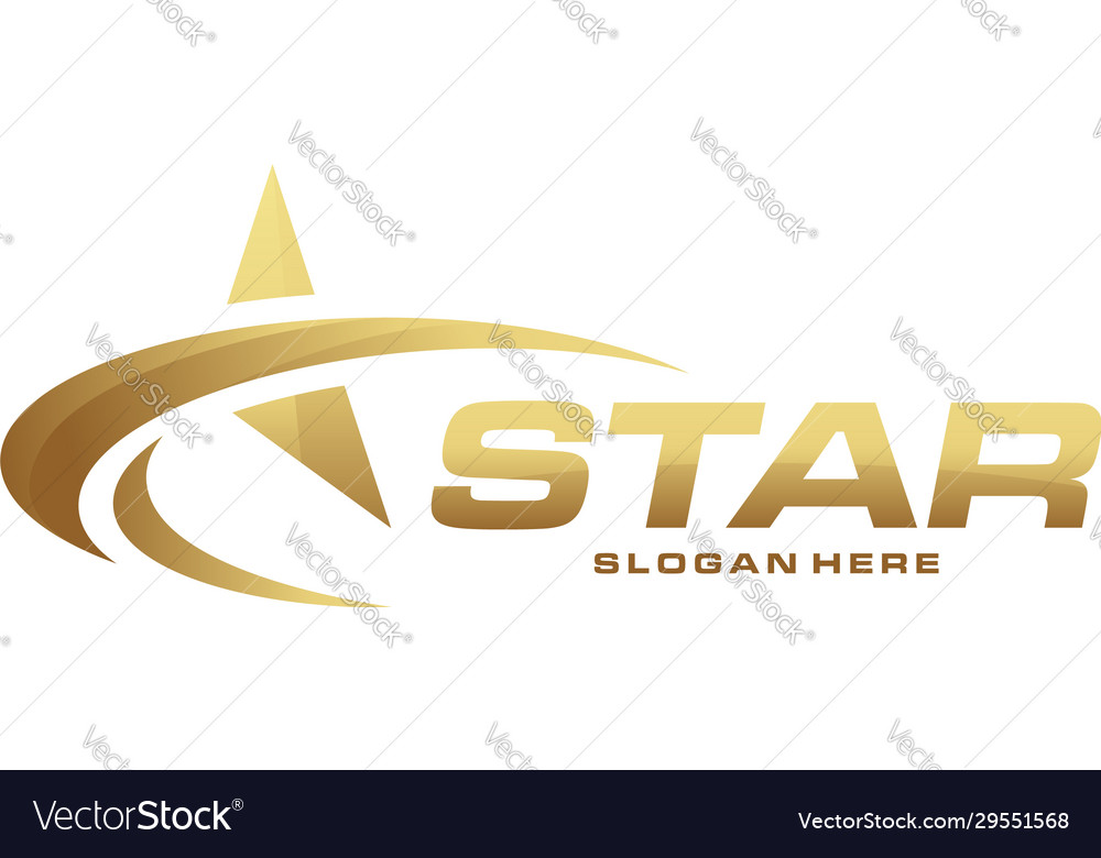Luxury gold star logo designs template elegant Vector Image