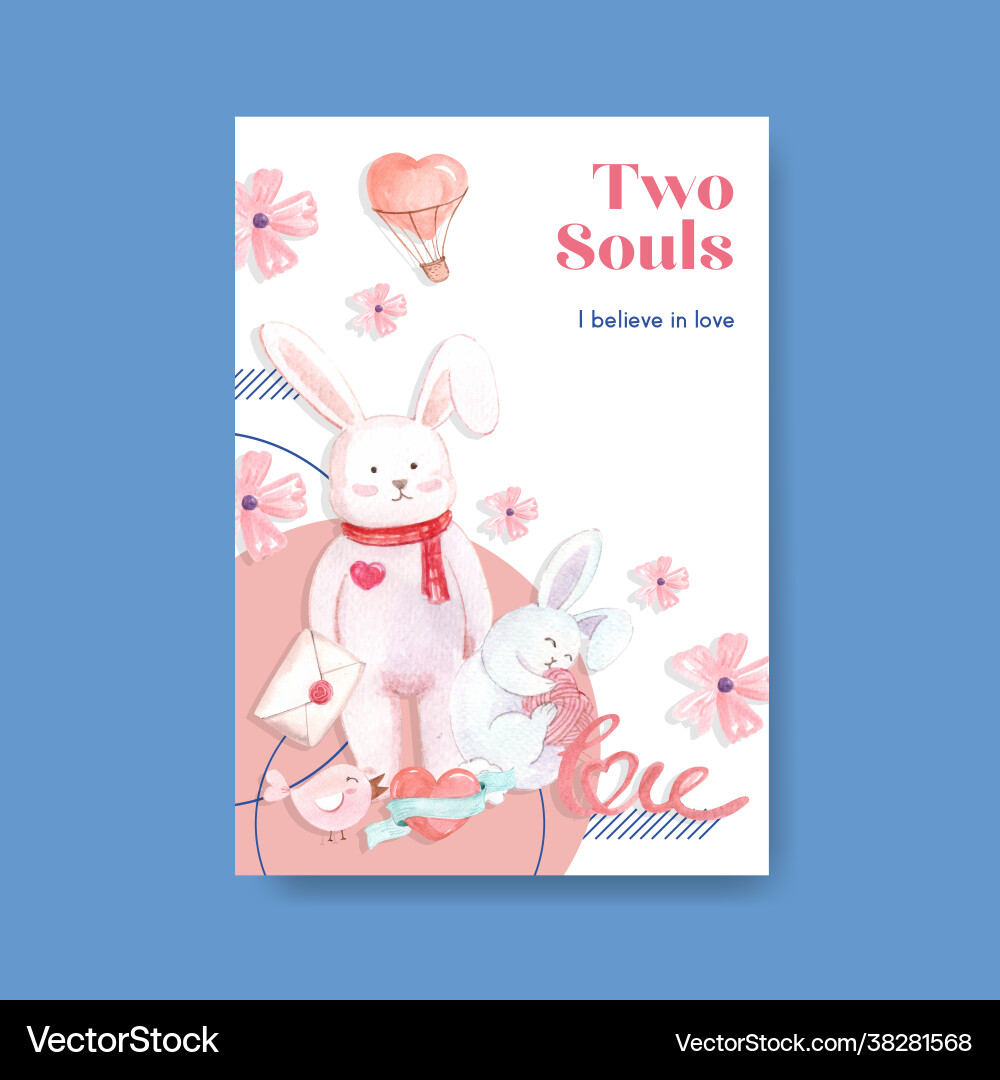 Poster template with loving you concept design Vector Image