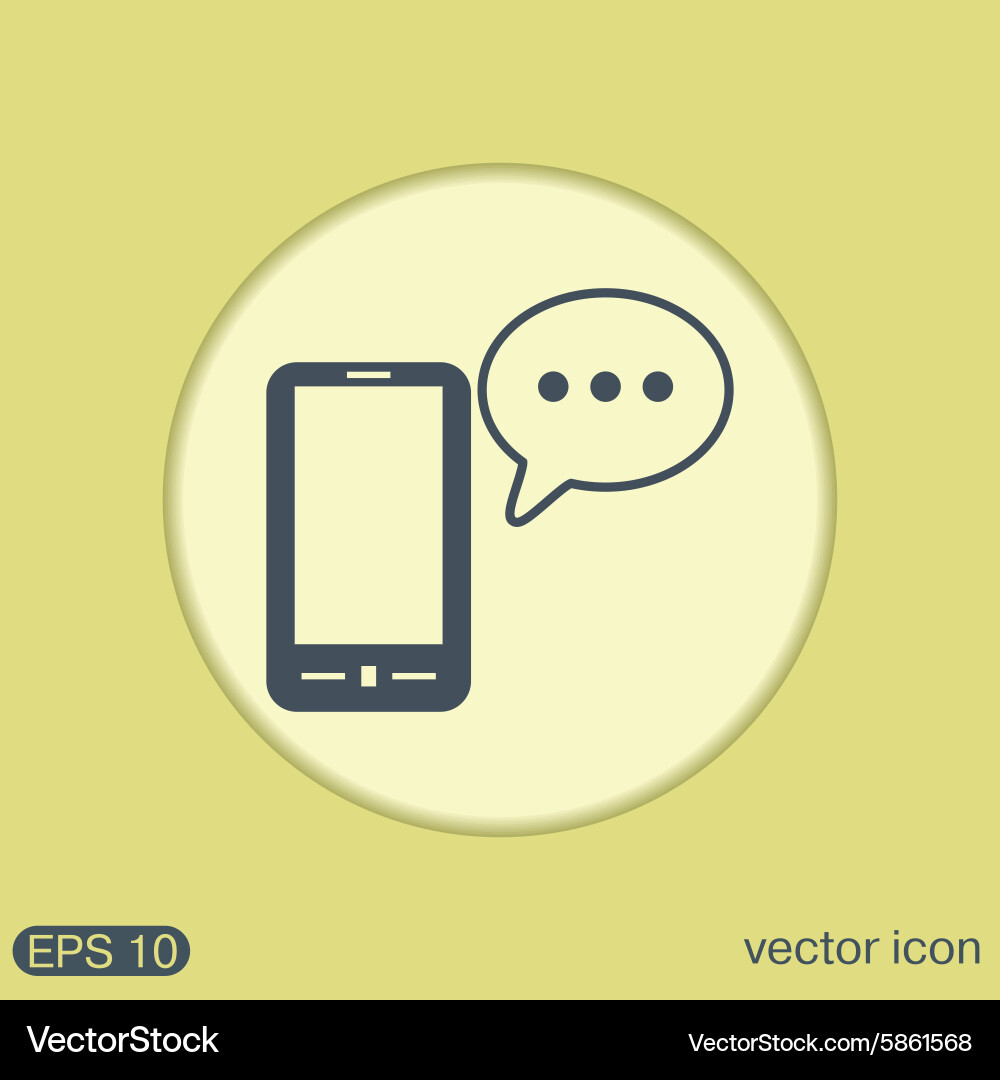 Smartphone with cloud of speaking dialogue Vector Image