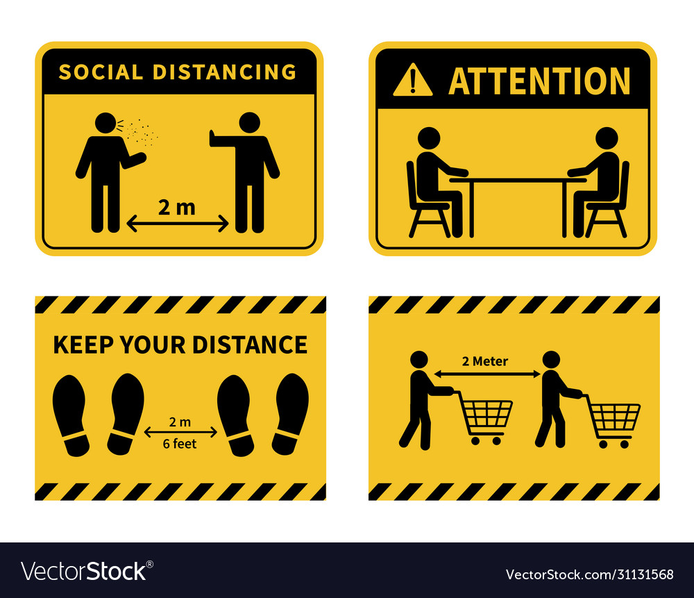 Social distancing keep 1-2 meter distance Vector Image Social distancing keep 1-2 meter distance Vector Image