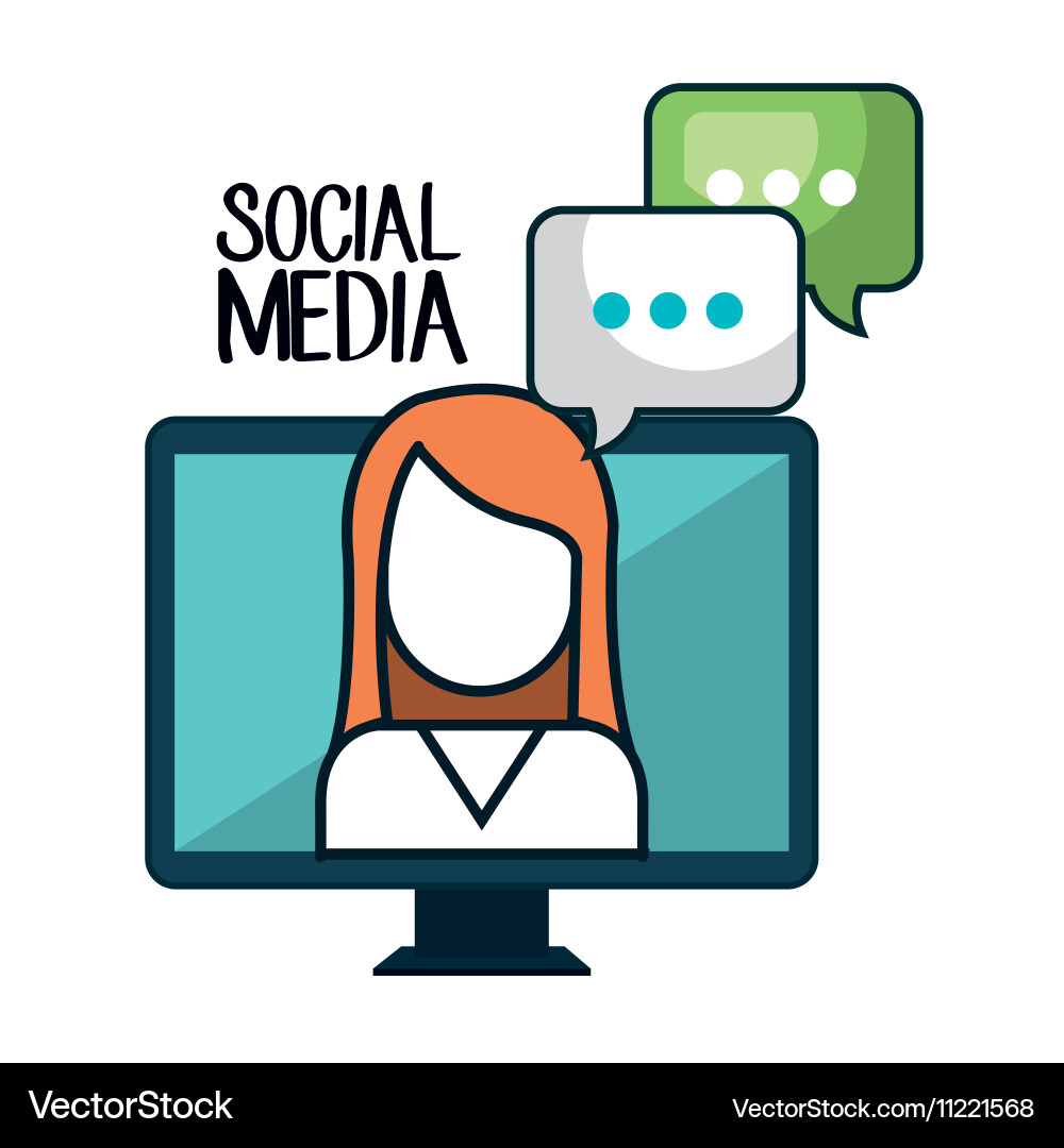 Social media concept flat icons Royalty Free Vector Image