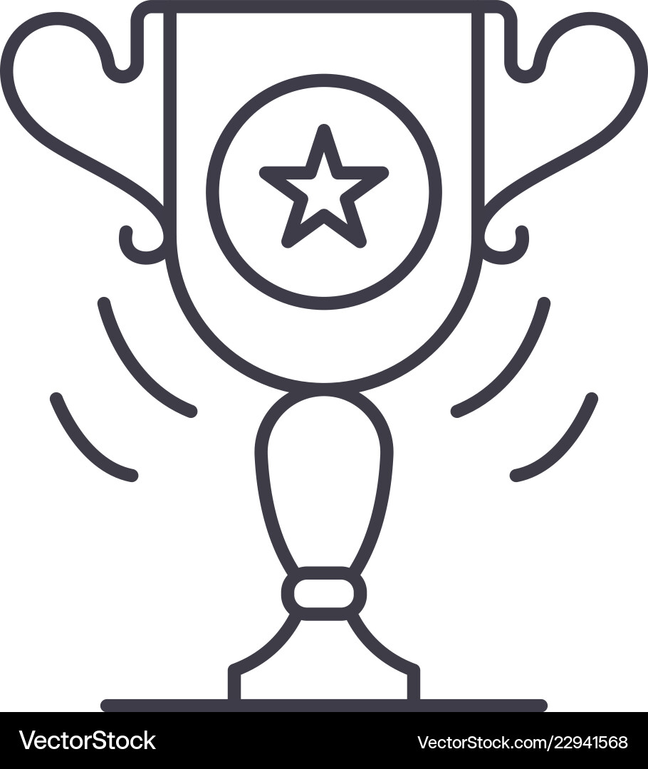 Sports cup line icon concept Royalty Free Vector Image