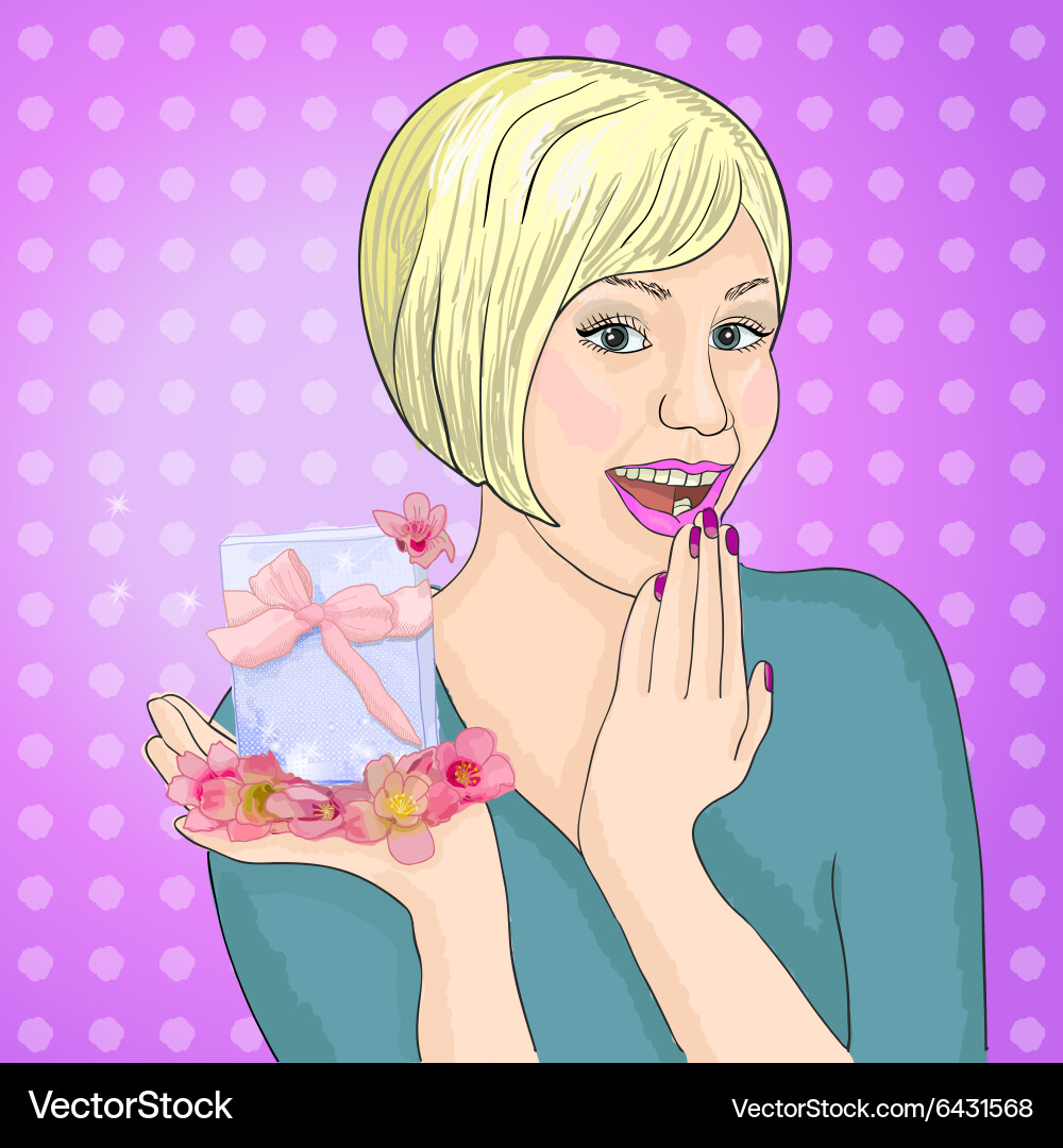 Surprised woman Royalty Free Vector Image - VectorStock