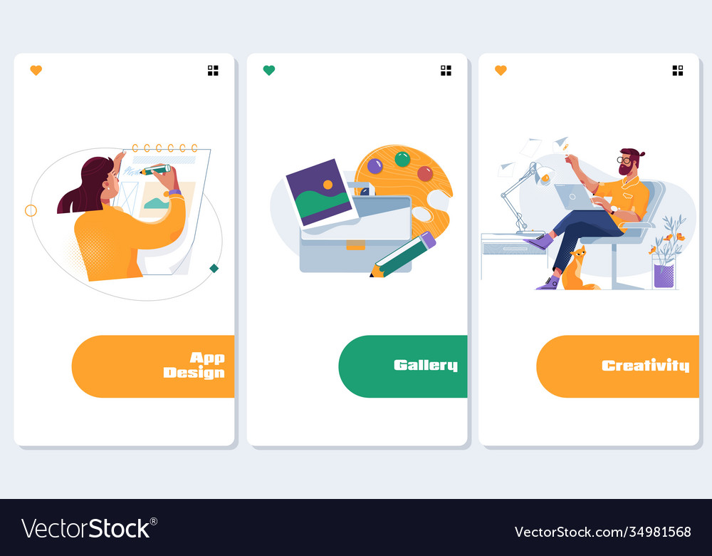 Web site onboarding screens template Royalty Free Vector