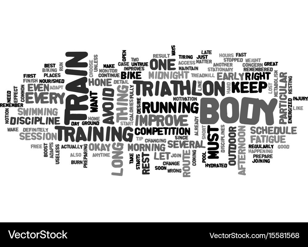 When where and how to train for a triathlon text Vector Image
