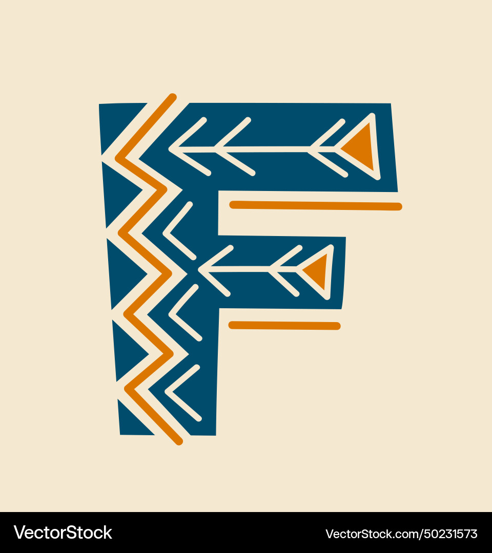 African font letter concept Royalty Free Vector Image