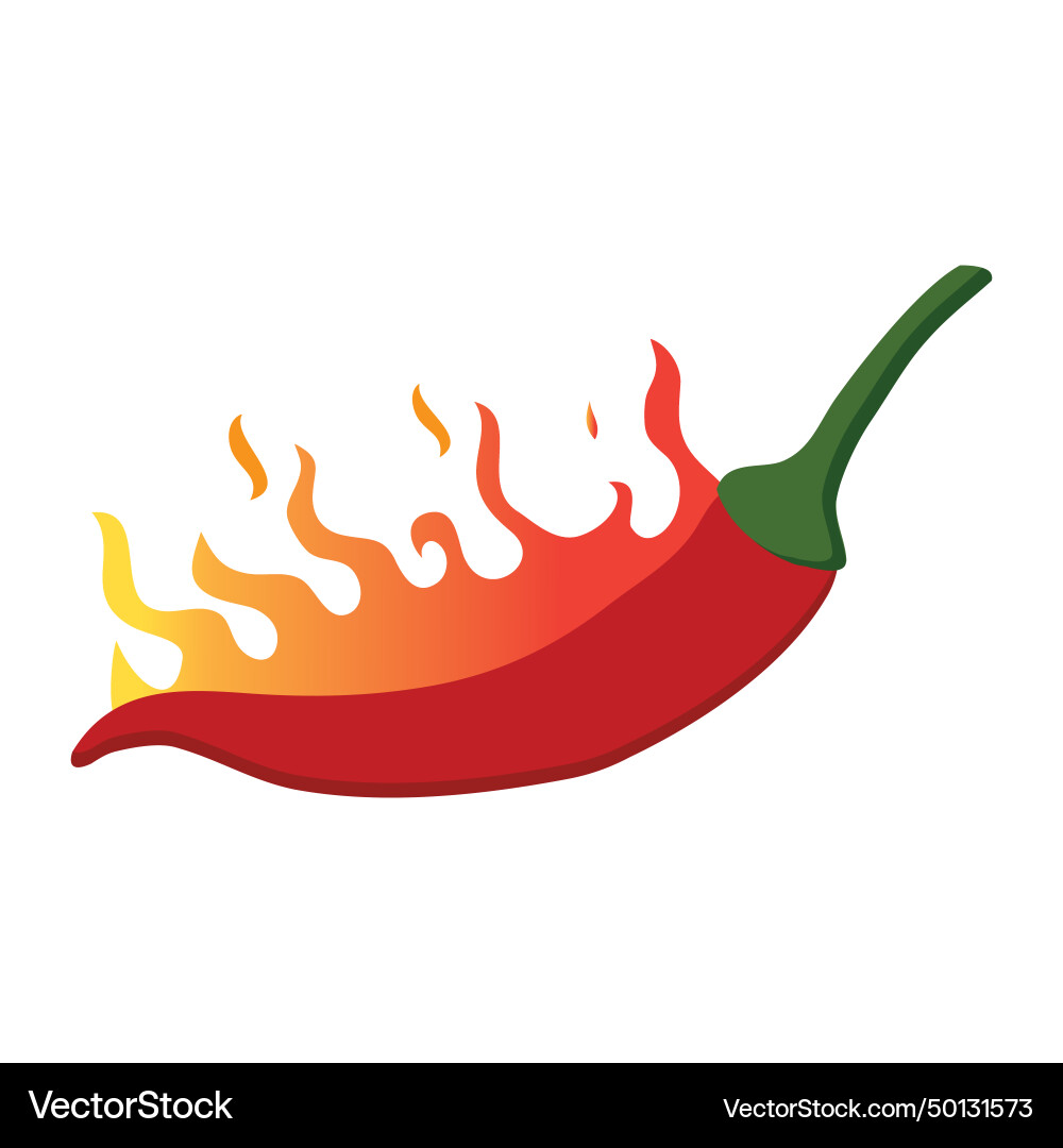 Chilli and fire icon hot spicy very Royalty Free Vector