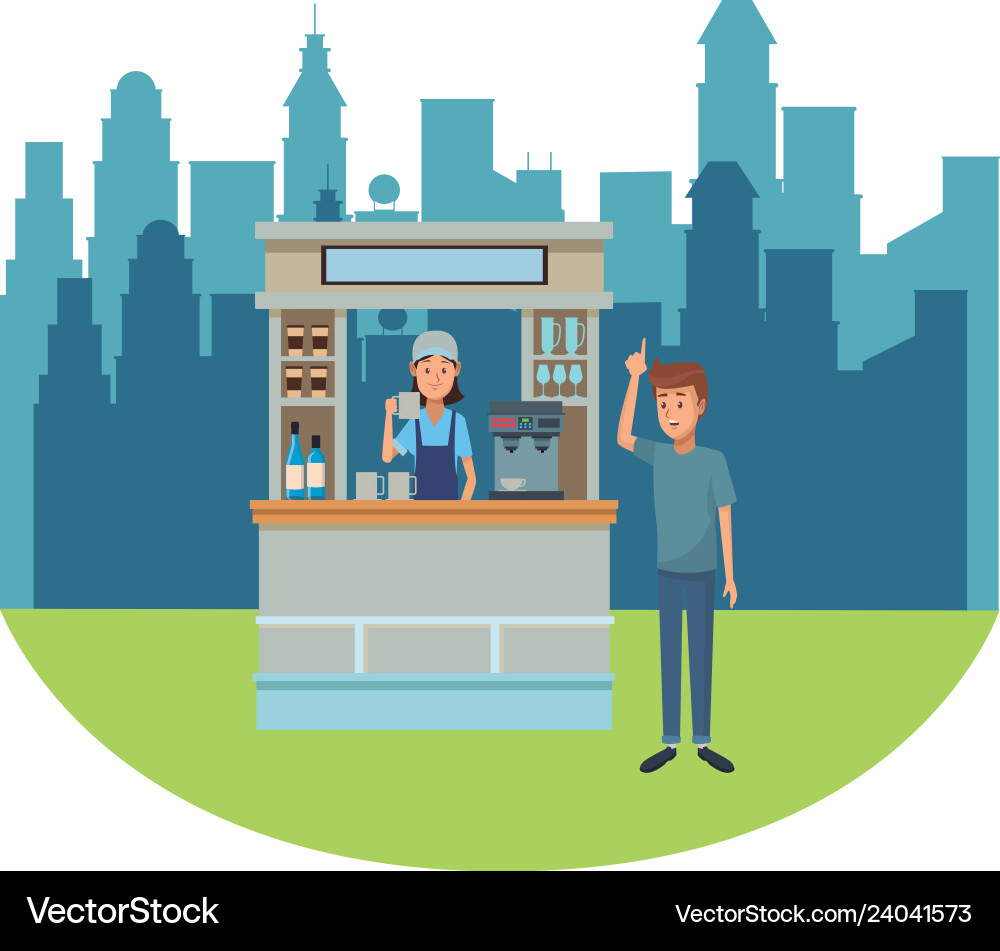Coffee shop cartoon Royalty Free Vector Image - VectorStock