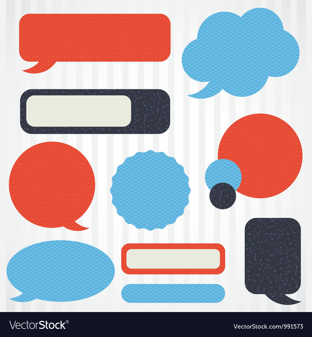 Collection of retro speech bubbles and dialog Vector Image