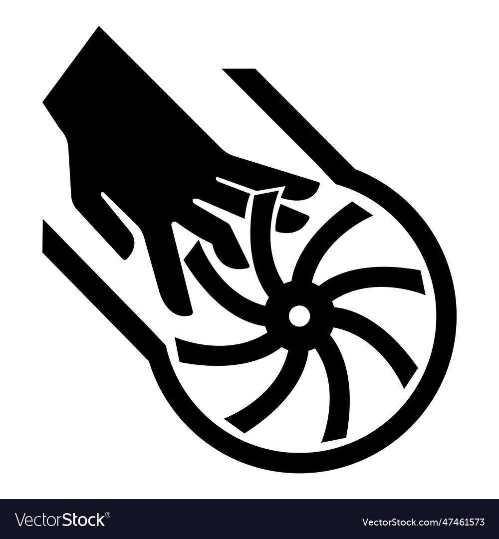 Cutting of fingers impeller blade symbol sign Vector Image Cutting of fingers impeller blade symbol sign Vector Image
