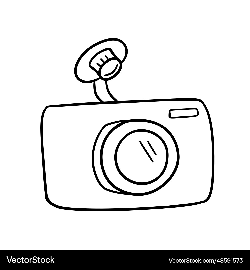 Drive recorder dvr doodle icon dashcam sketch Vector Image