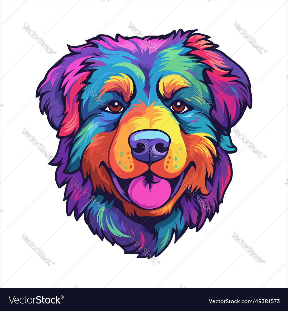 Estrela mountain dog breed colorful cartoon Vector Image Estrela mountain dog breed colorful cartoon Vector Image