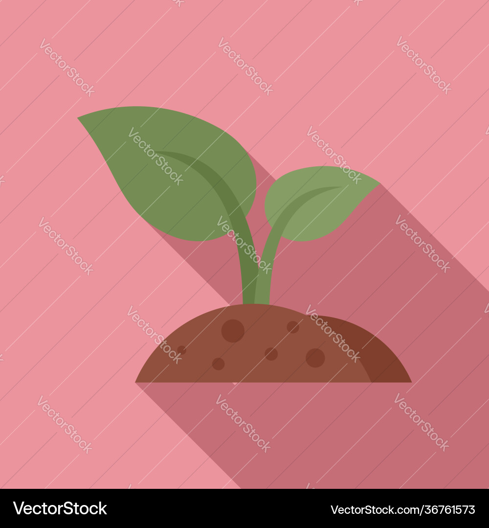 Ground farm plant icon flat style Royalty Free Vector Image