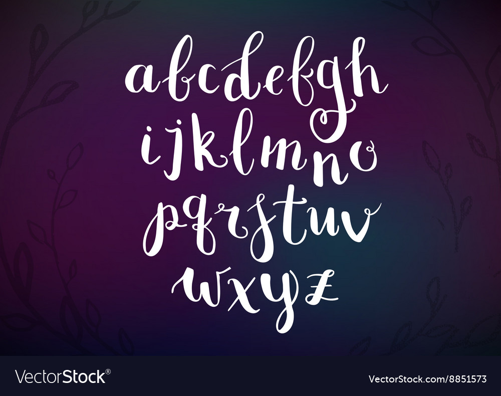 Hand Drawn Script Alphabet Letters Written with a Vector Image Hand Drawn Script Alphabet Letters Written with a Vector Image