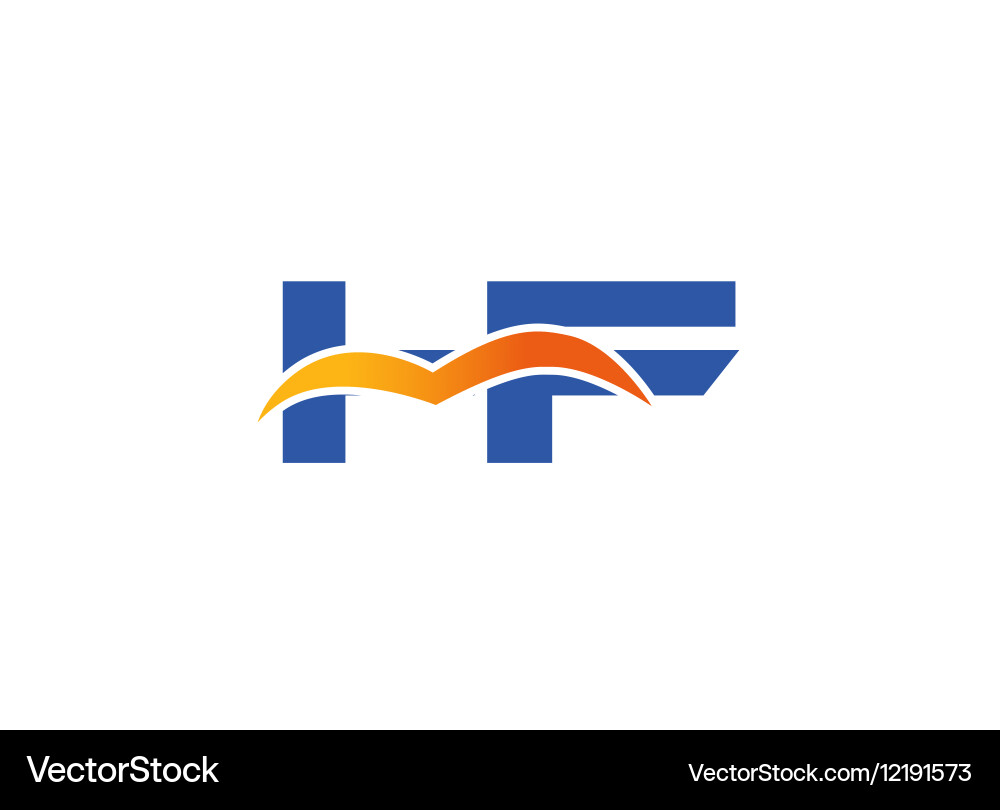 Hf logo graphic branding letter element Royalty Free Vector